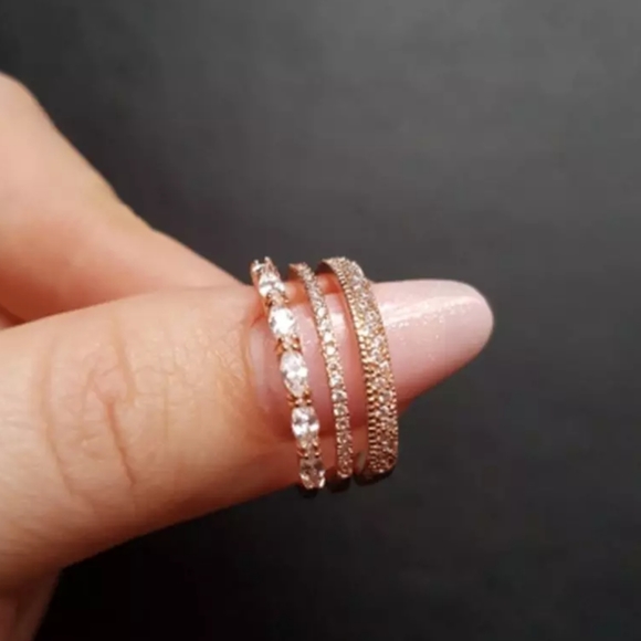 Jewelry | New Rose Gold Triple Stackable Adjustable Ring | Poshmark